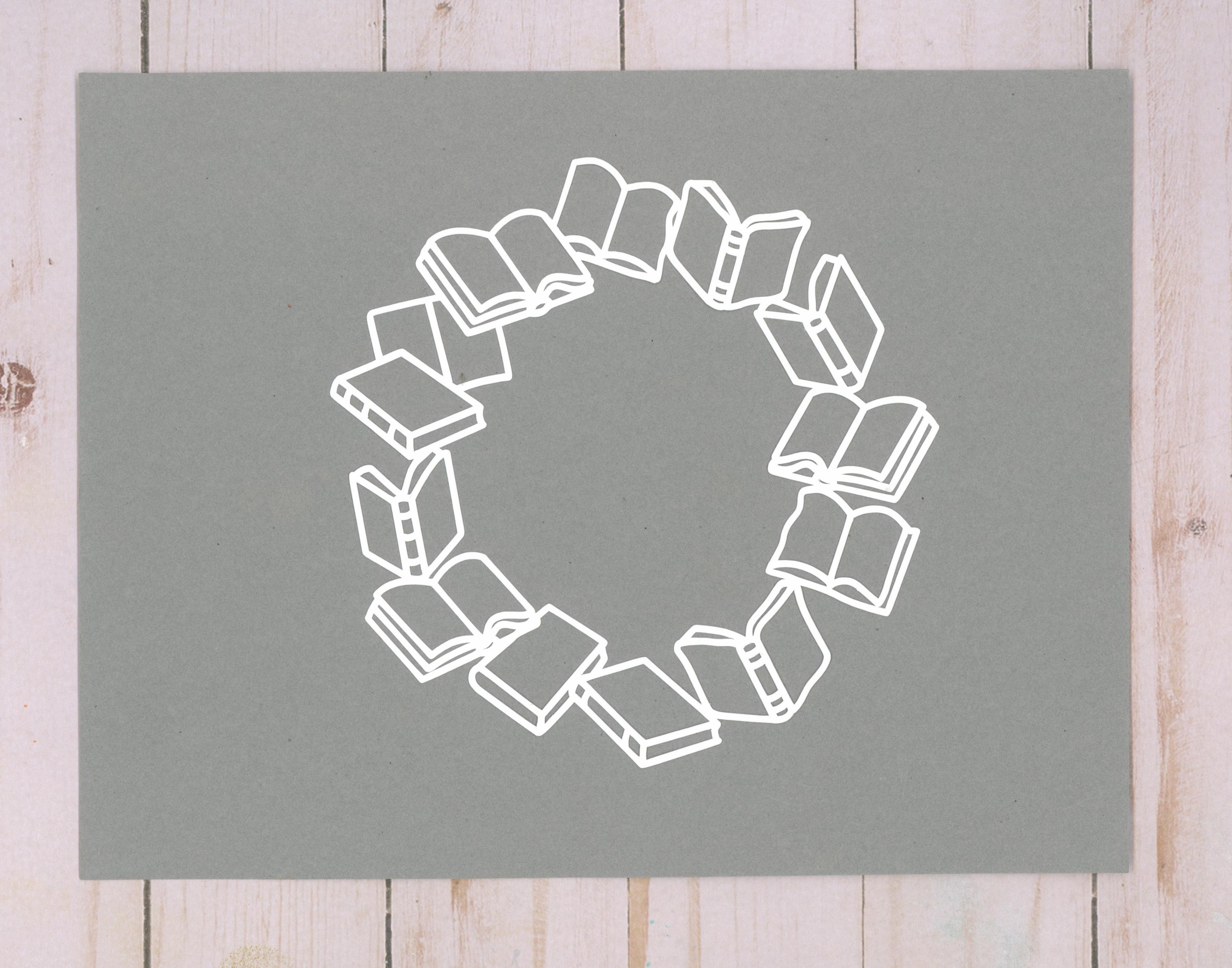Books Wreath Cardstock Cut – {Not} Just for Boys Kit Club